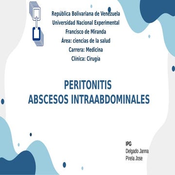 PERITONITIS Y ABSCESOS ABDOMINALES diapo | PPTX