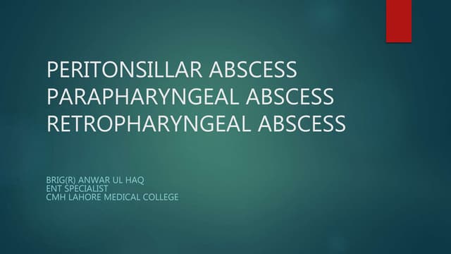 QUINSY (Peritonsillar Abscess) | PPT