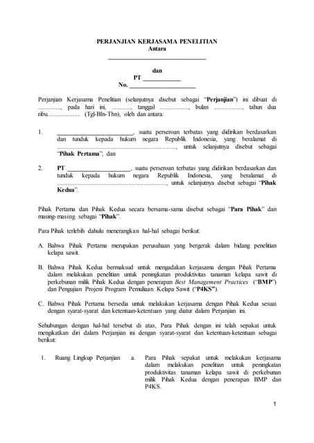 Contoh Perjanjian Kompensasi Kayu Terbaru (Beli Perjanjian, Hub: 08118887270 (WA)) | DOCX
