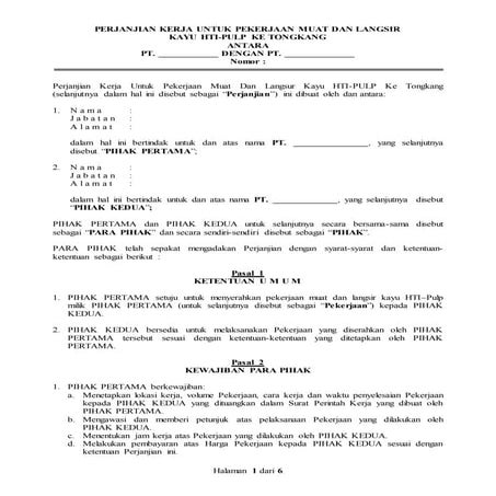 Perjanjian muat langsir draft clean | DOCX