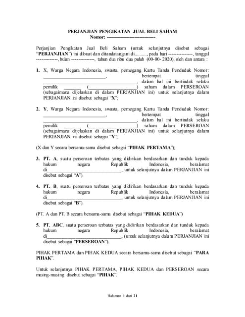 Surat perjanjian perkongsian | PDF