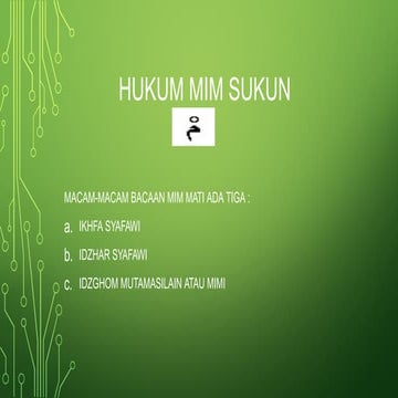 MATERI MIM MATI ATAU SUKUN 2 PADA PEMBELAJARAN PRAKTIKUM TAHSIN | PPT