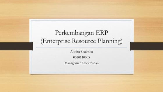 Enterprise resources planning | PPTX