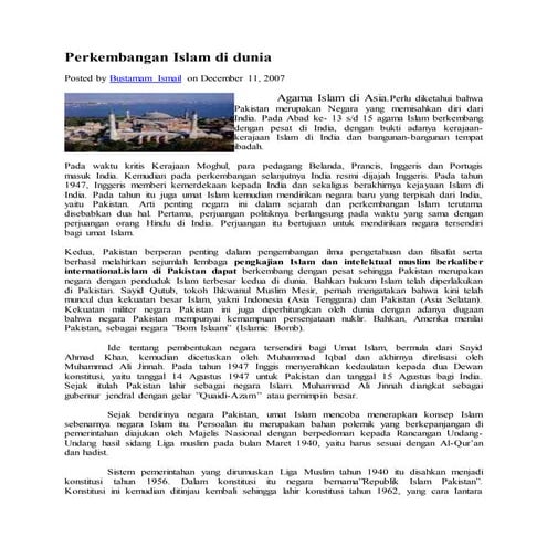 Perkembangan islam di dunia | DOC