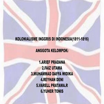Masa pemerintahan thomas stamfort raffles di indonesia 1811 1816 | PPTX