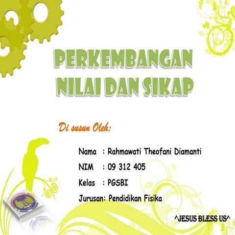 Perkembangan Nilai Dan Sikap Ppt 