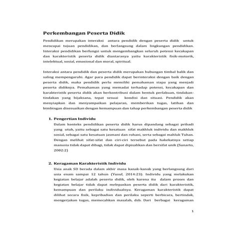 Perkembangan peserta didik | PDF