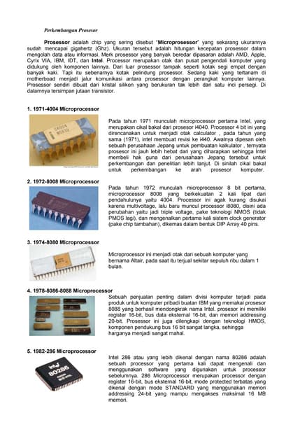 Sejarah perkembangan mikroprosesor | PDF