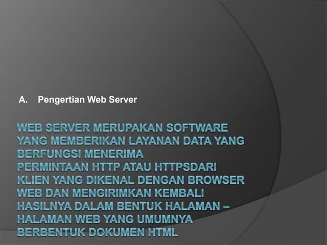 WEB SERVER Pelajaran Administrasi Sistem Jaringan | PPTX
