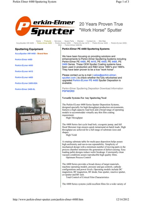 Perkin elmer-8l-manual-sput | PDF