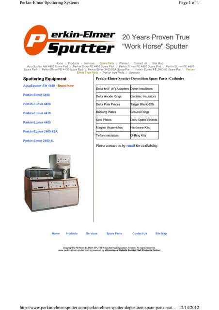 Perkin elmer-pe-4400-spare-parts | PDF