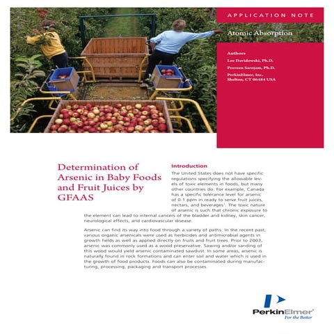 Determination of Arsenic in Baby Foods and Fruit Juices by GFAAS | PDF