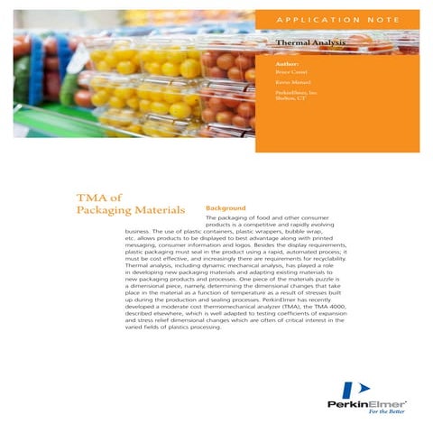 Thermomechanical Analysis (TMA) of Packaging Materials | PDF