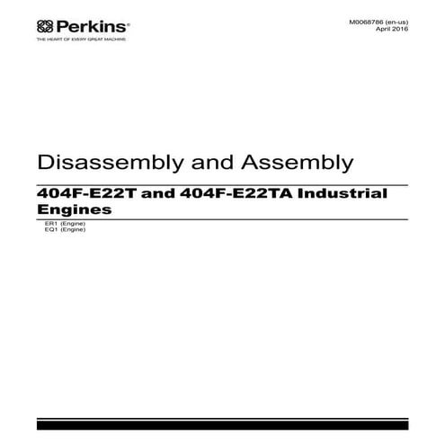 Perkins 400 series 404 f e22t and 404f-e22ta industrial engine model ...