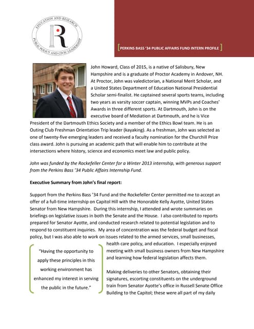 Named Internship Profile Summary - Daniel Fox (Rosenwald) | PDF