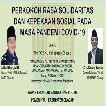 PERKOKOH RASA SOLIDARITAS DAN KEPEKAAN SOSIAL PADA MASA PANDEMI COVID-19-1.pptx