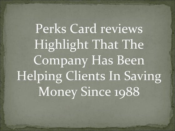 Perks Card | PPT