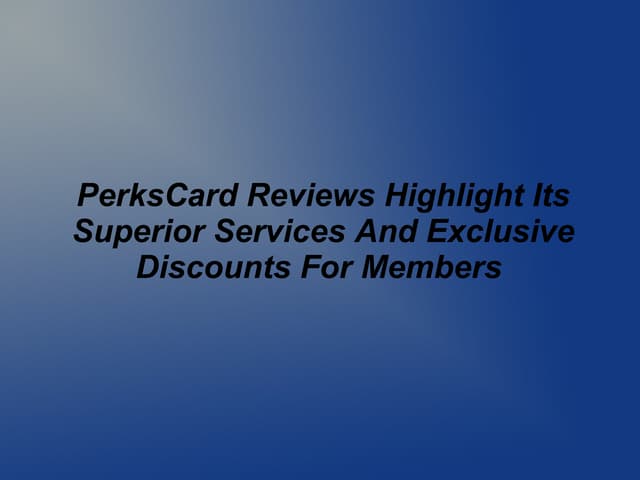 Perks Card | PPT
