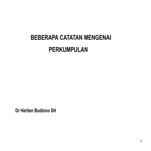 PERKUMPULAN sebagai salah satu bentuk badan hukum | PPT