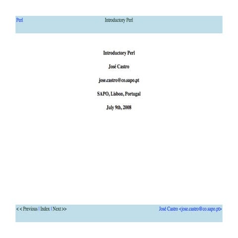 Introductory Perl | PPT