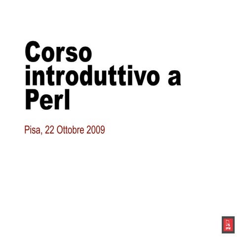 Perl101 Ppt 9485