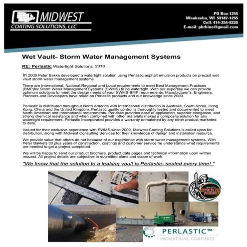 Waterproofing Stormwater Vault System | PPTX