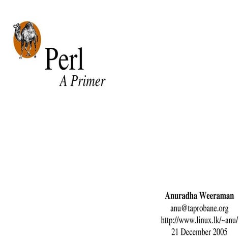 Perl Primer | PDF | Operating Systems | Computer Software and Applications