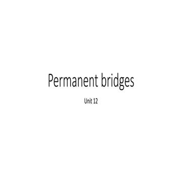 Permanent bridges :- Bridge Engineering notes | PPT