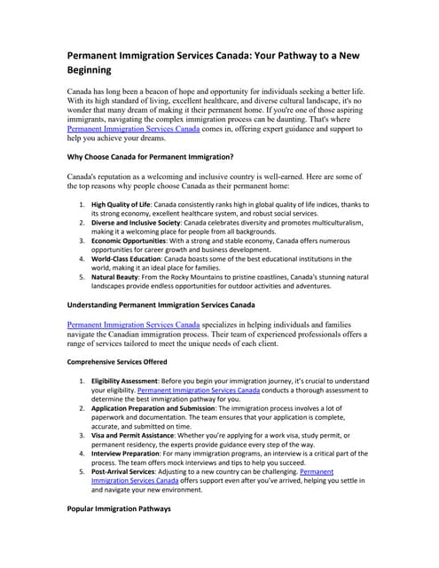 The Canadian Atlantic Immigration Program (AIP) | PDF