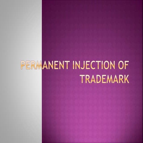 Permanent injunction of trademark | PPTX