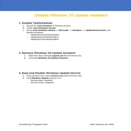 Permanently disable windows 10 update | PDF
