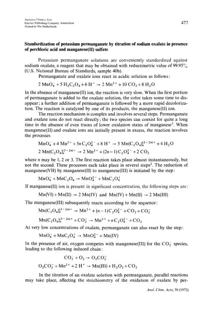 Potassium permanganate titrations | PPTX