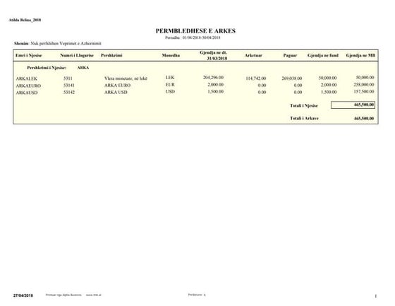 Plan kontabel, gjeneruar nga financa 5 | PDF