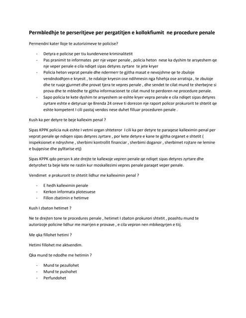 Pyetje nga E drejta e procedures permbarimore | DOC