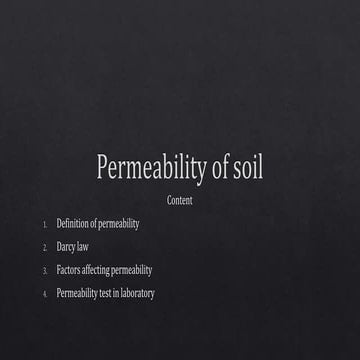 Permeability of soil ( for civil engineering) | PPTX