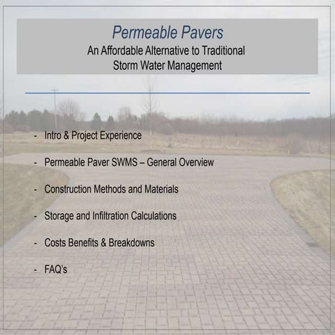 Stormwater Management Using Permeable Pavers | PPTX