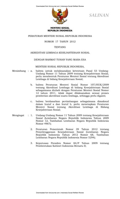 Kepmensos no. 146 tahun 2013 | PDF