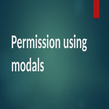 Permission using modals - English PowerPoint for 9th Grade | PPTX