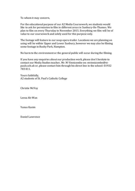 Letter to the council | PDF