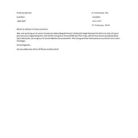 Permission letter | DOCX