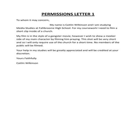 Permissions Letter 1 | PDF
