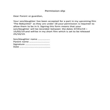 Permission slip | PDF