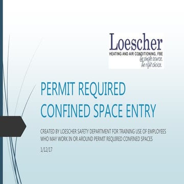 PERMIT REQUIRED CONFINED SPACE ENTRY | PPTX