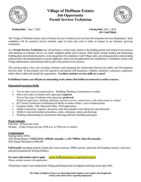 Naperville Permit Specialist | PDF