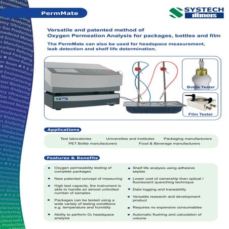 PermMate, Oxygen Permeation Analysis | PDF
