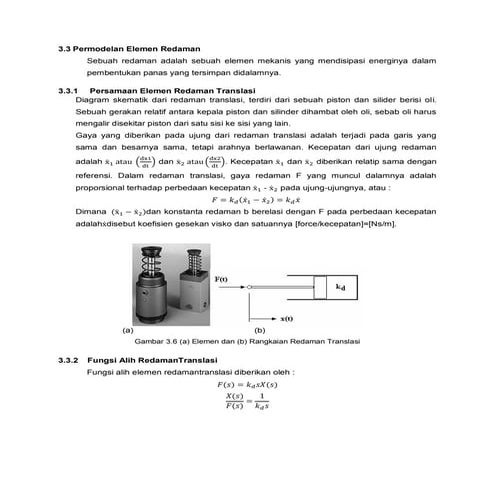 Permodelan elemen pegas dan redaman | PDF