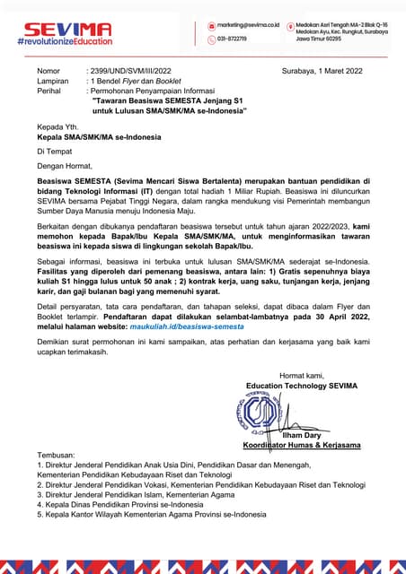 Surat lapor diri pelajar senior dis 2012 spmp | PDF