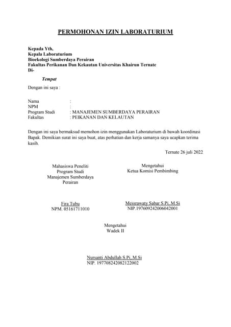 Surat ijin lab ento | PDF