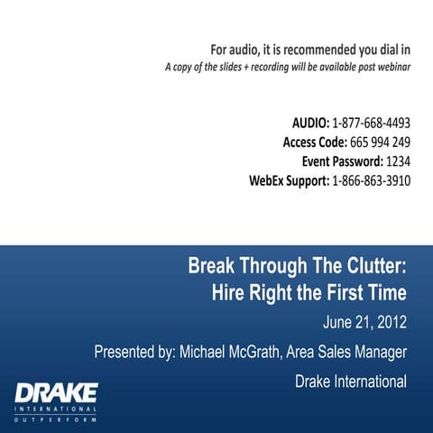 Hire Right the First Time | PPT