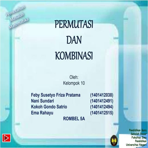 Permutasi dan kombinasi | PPTX